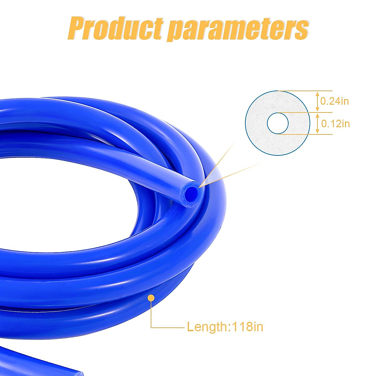 BELOMI Silicone Vacuum Tubing Hose Line, 10 Ft 1/8"(3mm) Inner Diameter Hose, High Tempterature 130PSI Max Pressure for Multiple Use, Auto Replacement Vacuum Hose Line for Vehicle Radiator (Blue)