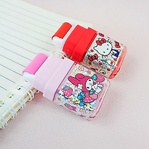 4 Packs Cute Pink Erasers for Kids, Kawaii Anime Erasers for Pencils, Fun Eraser with Cover and Roller, Back to School Supplies for Children, Girls and Boys