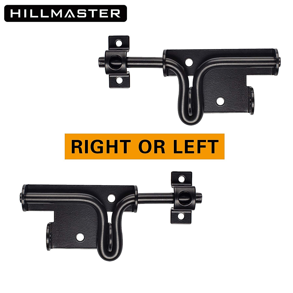 Hillmaster Slide Bolt Gate Latch for Wooden Fence Door Lock with Padlock Hole,Heavy Duty Sliding Bolt Gate Lock Door Latch Black Barrel Bolt Slide Latches Gate Hardware for Wood Vinyl Fenc Barn Shed
