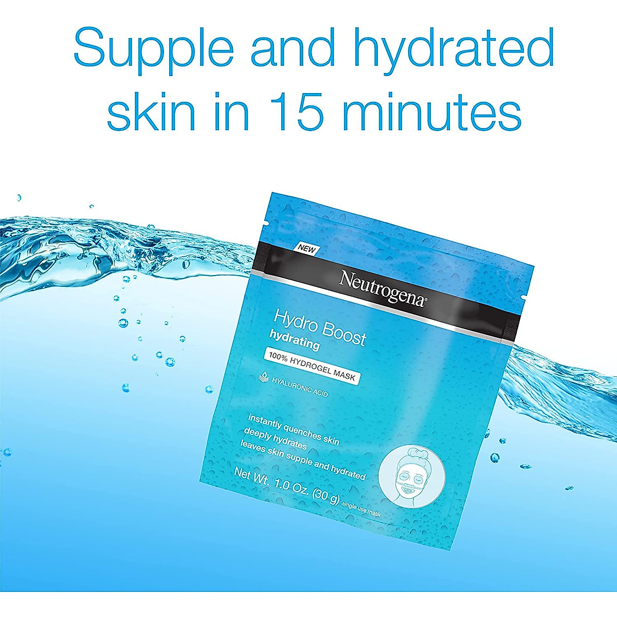 Neutrogena Hydro Boost and Hydrating Hydrogel Mask 1 Ounce (4 Pack)
