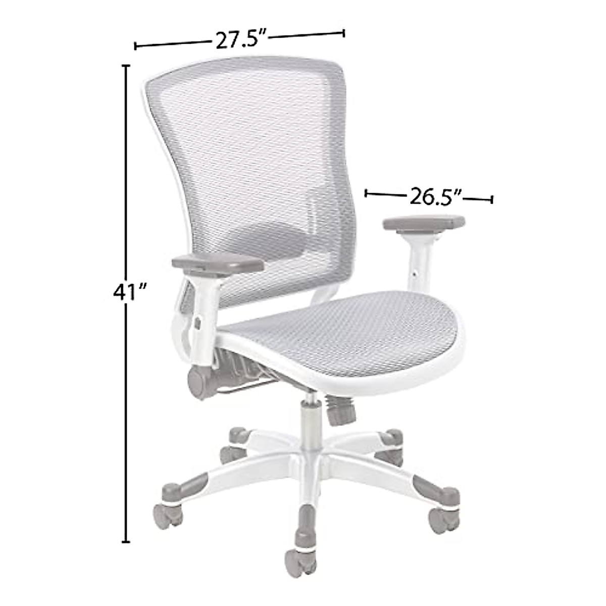 Space Seating 317 Series Executive Light Air Grid Office Chair with Breathable Mesh Back, Lumbar Support, 2-to-1 Synchro Tilt Control and Adjustable Tension, Platinum Finish