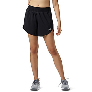 New Balance Women's Accelerate 5 Inch 2021 Core Shorts, Black, Medium