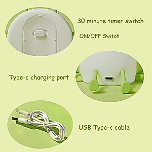 BLYANX Cute Night Light for Kids, Kawaii Kids Night Light Lamp, Rechargeable Silicone Dimmable Baby Night Light, Kawaii Room Decor Cabbage Toddler Night Lights, Portable Light Kids Lamp Gift (Green)