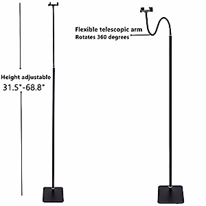 JTACHIONG Floor Holder Stand Mount with Clamp for Surveillance Camera, Height Adjustable 31.5-68.8",Compatible with Baby Camera Monitor /Security Camera