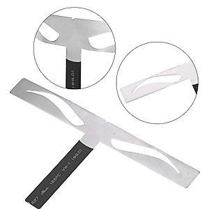 Eyebrow Stencils, Stainess Steel Eyebrow DIY Stencil Eyebrow Drawing Guide Tool Measurement Tattoo Makeup Gold Ratio Positioning Tool(# 1)