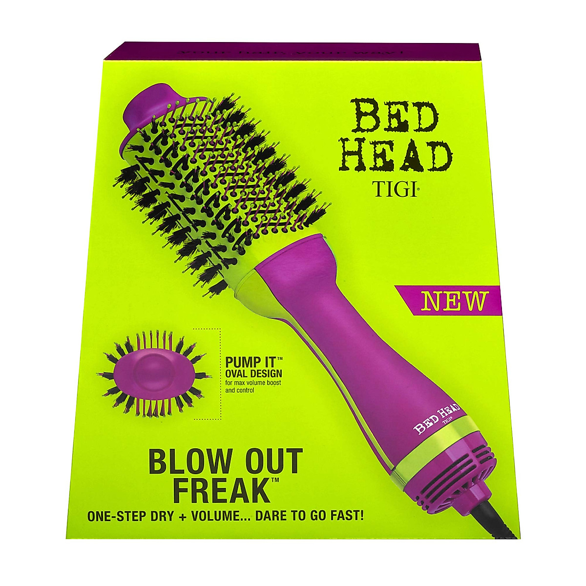 Bed Head One Step Volumizer and Hair Dryer | Dry, Straighten, Texture, Style in One Step (Purple)