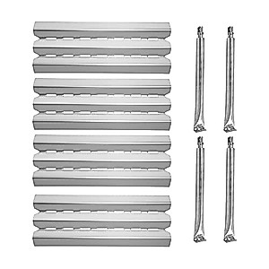 Damile Grill Heat Plates Shield Burner Cover Flame Tamer Gas Grill Burner Pipe Tube BBQ Gas Grill Replacement Parts for Broil King 9221-64, 9225-64, 9235-24, 9615-54, Baron 440, Baron 490, Baron 590