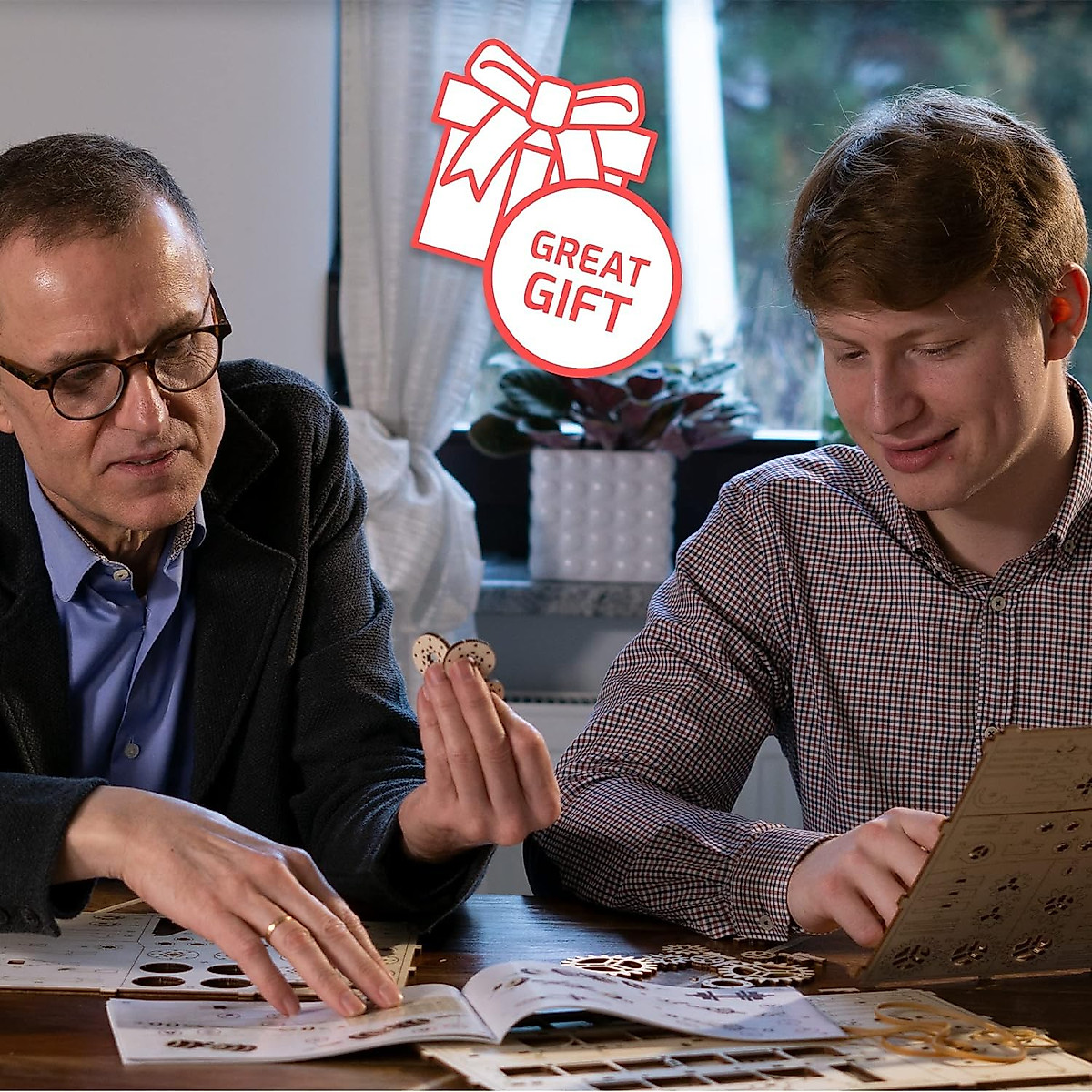 WOODEN.CITY Wood Engine Model Kit 3D Puzzle - 3D Wooden Puzzle Model Engine Kit for Adults - V8 Engine Model Kit That Works 3D Wooden Puzzles for Adults - Model Engine Working 3D Wood Puzzles Adult