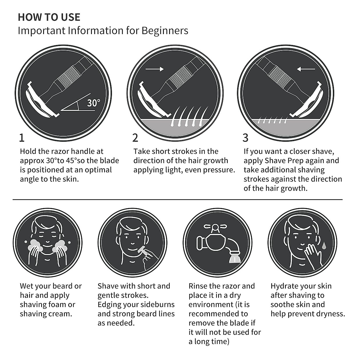 Matte Black Double Edge Safety Razor for Women and Men, Reusable Metal Single Blade Razors, with 10 Platinum Coated Safety Razor Blades