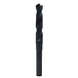 MAXTOOL 45/64" Silver and Deming Drill Bits HSS M2 S & D Drill Bits Prentice Twist Drills Black Oxide 1/2" Reduced Shank 6" OAL; SD02B00R045