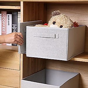 BOMKEE Collapsible Sorage Bins, Storage Cubes Baskets Collapsible Fabric Storage Boxes with Handles for Home and Office (Set of 4, 15.4 x 11.4 x 7.91inch)