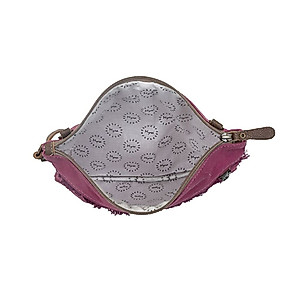 Myra Bag Fuchsia Small & Crossbody Bag Upcycled Cotton & Leather S-2881