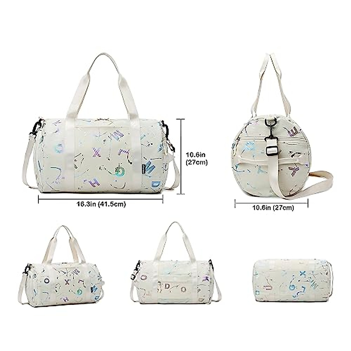 Small Gym Bag for Women, Cute Sports Travel Duffel Bags with Shoe Compartment & Wet Pocket, Carry On Weekender Overnight Bag Gym Tote Bag for Weekend Getway Workout Yoga (Pink)