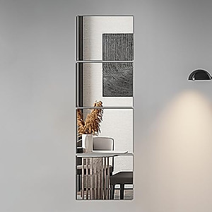 Delma Wall Mirror(Glass, 10''x8''x 4PCS)-bufahuo-bushan