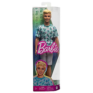 Barbie Fashionistas Ken Fashion Doll #211 with Blonde Hair, Blue Cactus Tee, White Shorts and Sneakers