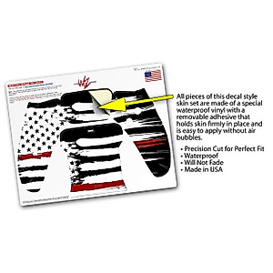 WraptorSkinz Skin Wrap compatible with Sony PS5 DualSense Controller Brushed USA American Flag Red Line (CONTROLLER NOT INCLUDED)