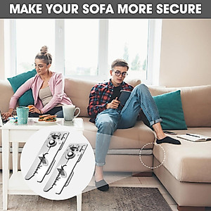 Dolenor Sofa Connector, Heavy Duty Sofa Snap Furniture Invisible Connector Head Snap with Mounting Screws, Sofa Connector Bracket for Loveseat Sofa and Other Furniture (Sofa Alligator Clips 2 Pairs)