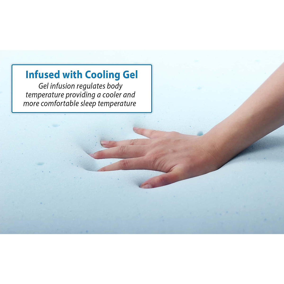 Clara Clark Memory Foam Mattress Topper, 2 Inch King Mattress Topper for Bed, Ventilated Design & Cooling Gel Infused Mattress Pads, Travel & College Dorm Room Essentials King Size Mattress Topper 2"