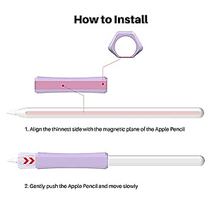 NIUTRENDZ 3 Pack Apple Pencil Grip Silicone Case Accessories Cover Ergonomic Design Sleeve Compatible with Magnetic Charging and Double Tap (Apple Pencil 2nd Generation, White + Purple + Pink)