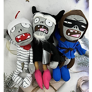 JHESAO 3 PCS Plants and Zombies Mummy Plush 1 2 Stuffed Zombies Set Toy Mummy Zombie PVZ Plushies Figure Soft Doll New