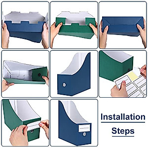 komstuon Magazine File Holder(6 Pack), Cardboard Magazine File Holder,Document Organizer,Desk File Organiser For School, Office, Home Magazine File Storage