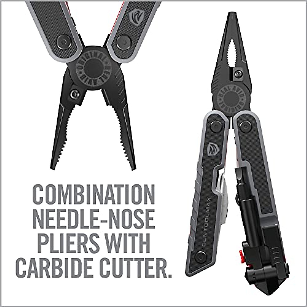 Real Avid Gun Tool Max, 37-in-1 Multitool for Gunsmithing, Includes Pliers, Wire Cutters, Knife Blade, Universal Choke Wrench, Bits, Wrenches & Sheath, Perfect EDC Tool for Hunting & Gun Owners black