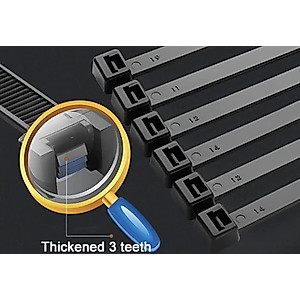 Ace of Spades 8" inch 100 pieces Black Nylon Cable Tie Zip Tie Heavy Duty