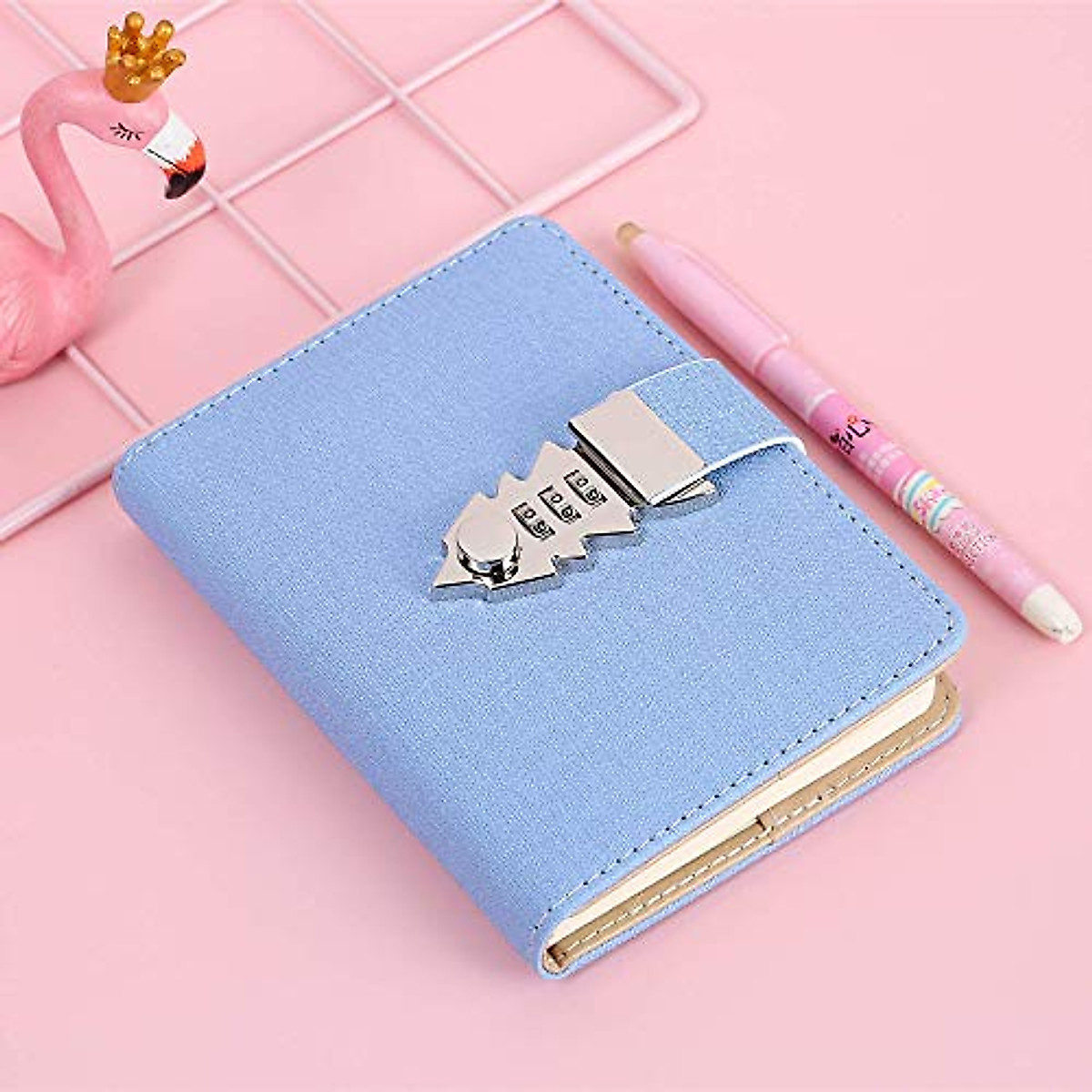 Lock Journal Combination Password Writing Travel Diary A7 Mini Notebook