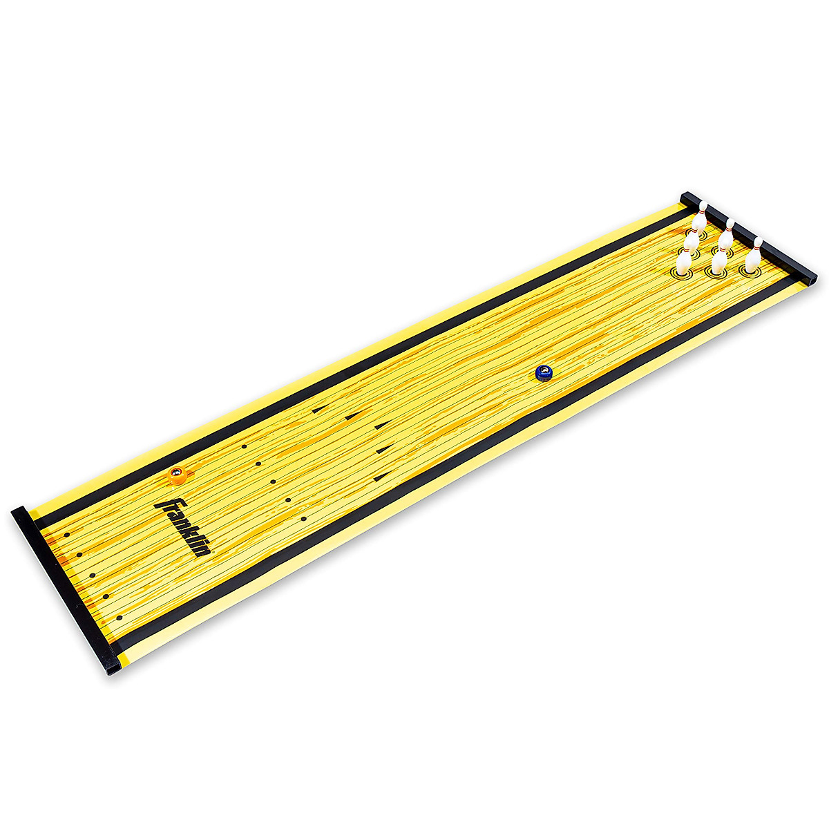 Franklin Sports Shuffleboard Table Game Mats – Tabletop Shuffleboard Mats and Pushers – Indoor Shuffleboard and Curling Games - Football Shuffleboard