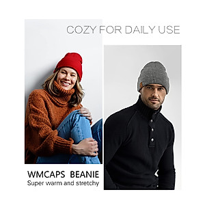 Winter Beanie Acrylic Winter Hats for Women Men Soft Warm Unisex Cuffed Beanie (Black)