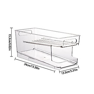 CHBC Fridge Bin BPA-Free Plastic Beverage Can Organizer Without Lid, Clear, 13.39in x 15.3in x 5.31in