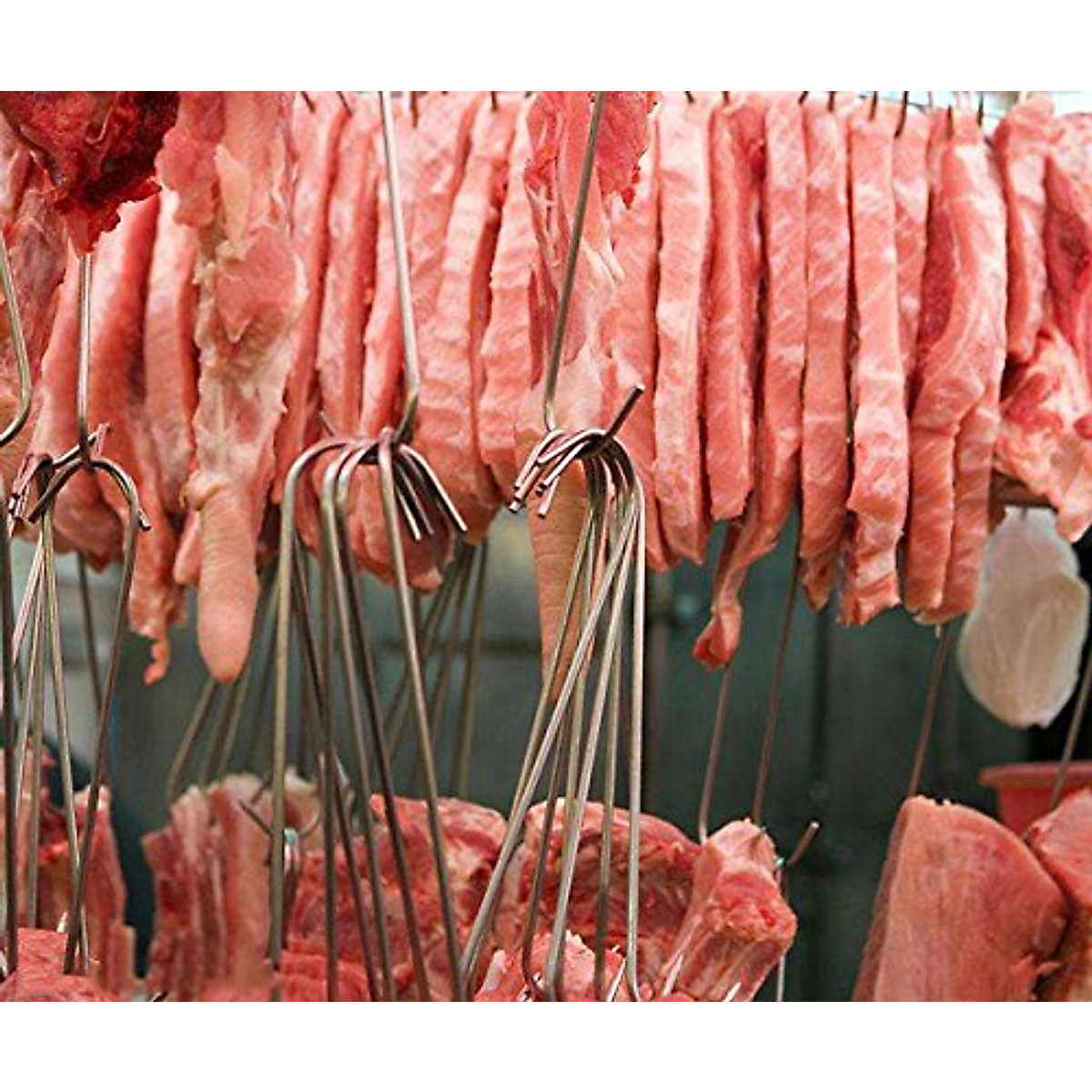 HONSHEN 20 pcs 5 Inch Meat Hooks S-Hook, 4mm Stainless Steel Meat Hook for Butcher,Processing,Hanging,Chicken,Hunting,Smoking,Ribs,Fish,Beef,Poultry,Drying BBQ Grill Cooking (20 pcs 5inch Meat Hook)