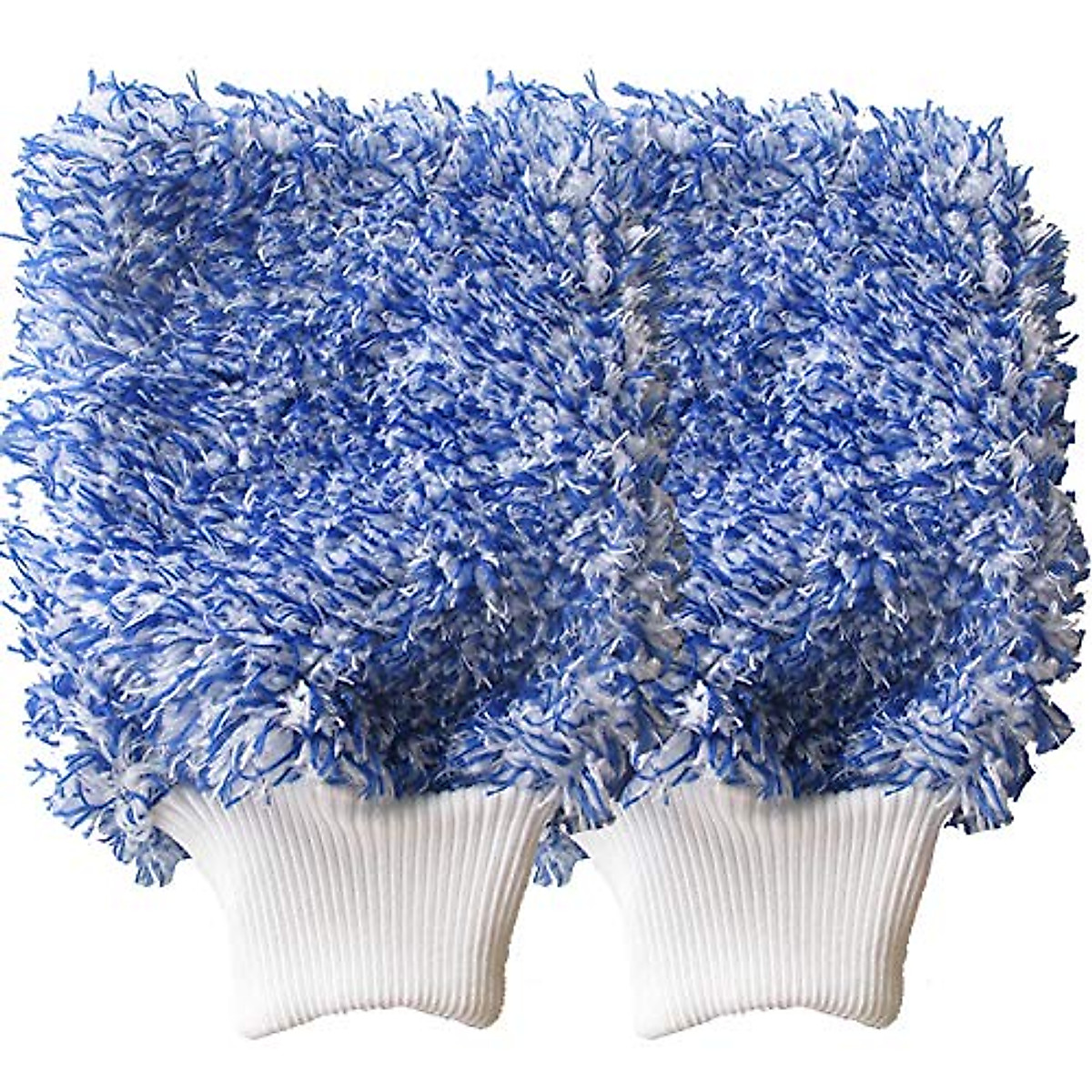 Emoly New Car Wash Mitt, 2 Pack Premium Soft Cyclone Microfiber Washing Gloves, Holds Tons of Sudsy Water for Effective Washing, Machine Washable, Lint Free, Scratch Free - Blue