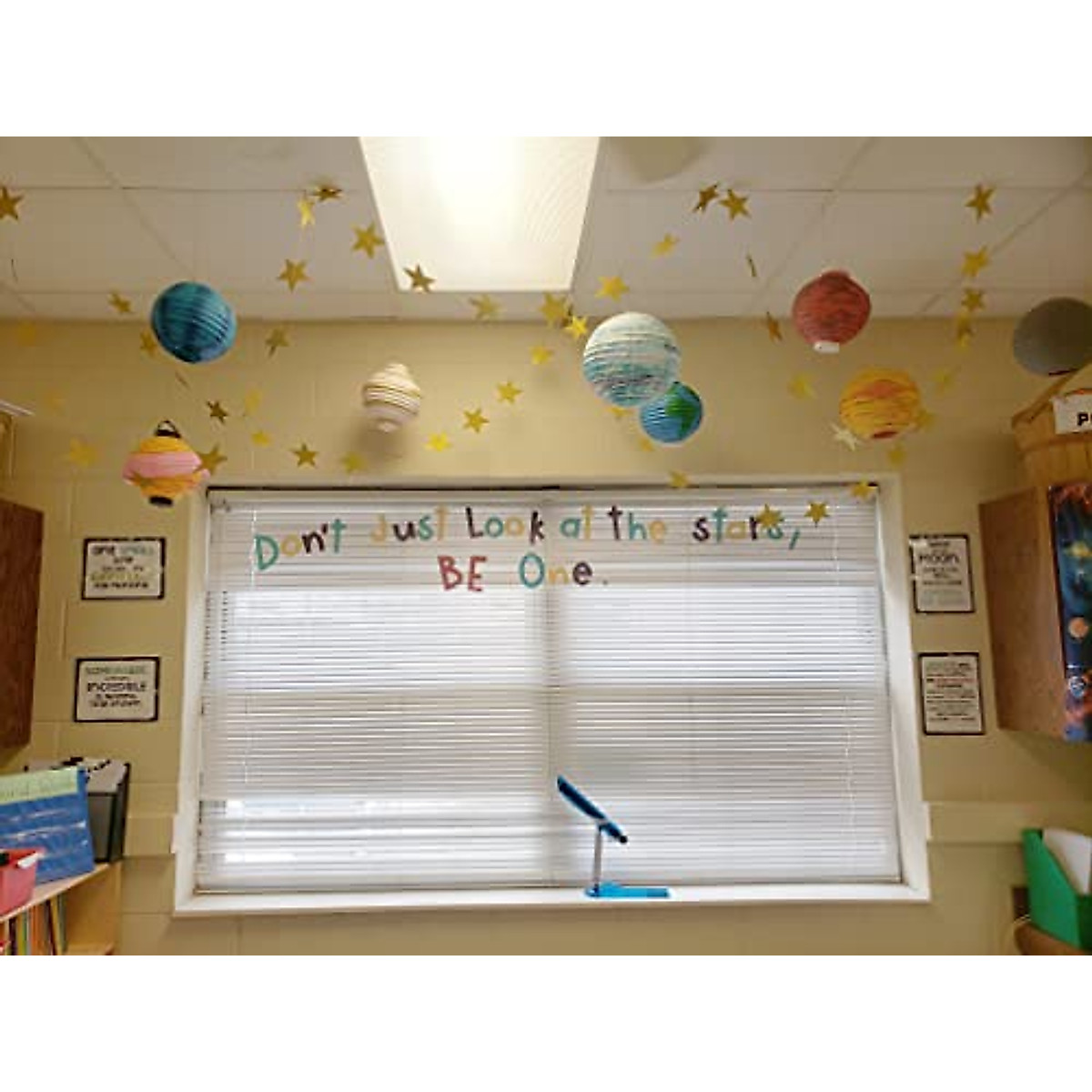 Honbay 2PCS Double Side Glitter Paper Star Garland Christmas Galaxy Banner Christmas Garland - 4 inch in Diameter,13 Feet Long / PCS (Gold)