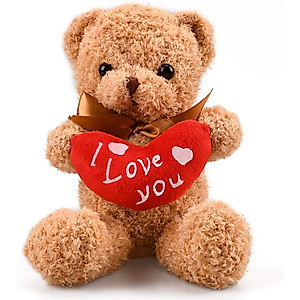 AnSun Teddy Bear 12” Plush Bear I Love You,Stuffed Bear for Girls Kids, Baby Shower/Birthday/Anniversary