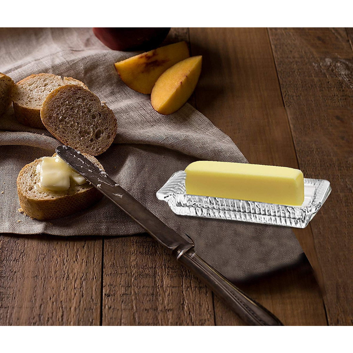 James Scott Glass Butter Dish With Lid, holds a standard stick of butter