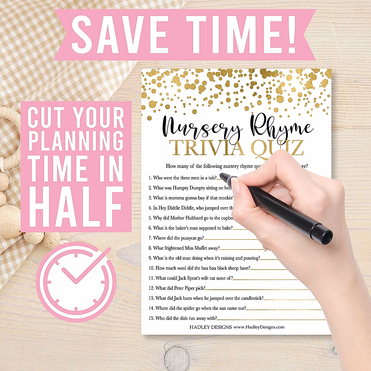 50 Gold Baby Prediction And Advice Cards, Trivia Games, etc, 25 Baby Animal Matching, Nursery Rhyme Game - 6 Double Sided Cards Baby Shower Games Funny, Baby Shower Ideas Baby Sprinkle Games