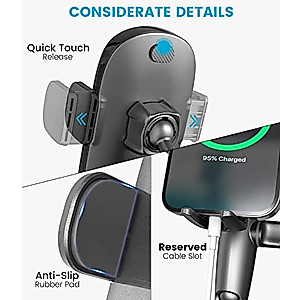 APPS2Car Phone Mount for Car Cup [Upgraded Version], Multi-Pivots Transmission Shaft Long Arm Cup Holder Phone Mount Solid Phone Holder Car Truck Compatible with All Phones iPhone Thick Case Friendly