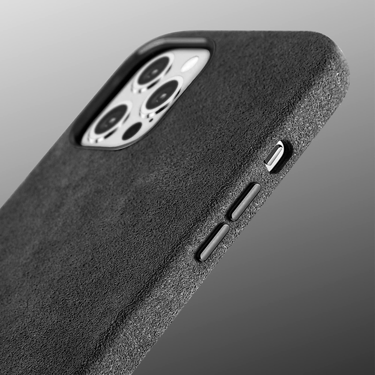 Komodoty Saguaro Case. Luxury Alcantara iPhone 12 Series Cases. Premium Italian Imported Material. Fully Wrapped Four Side Protection. (Black, iPhone 12 Pro Max)