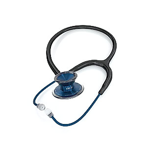 MDF Instruments MD One Epoch Stethoscope, Lightweight Titanium, Adult, Dual Head, Free-Parts-for-Life, Black Tube, Titanium Blue, Capridium Chestpiece-Headset, MDF777TCD11