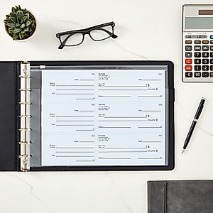 7 Ringed Business Check Binder for Checkbooks, Faux Leather Folder for 600 Checks (14 x 10 in)