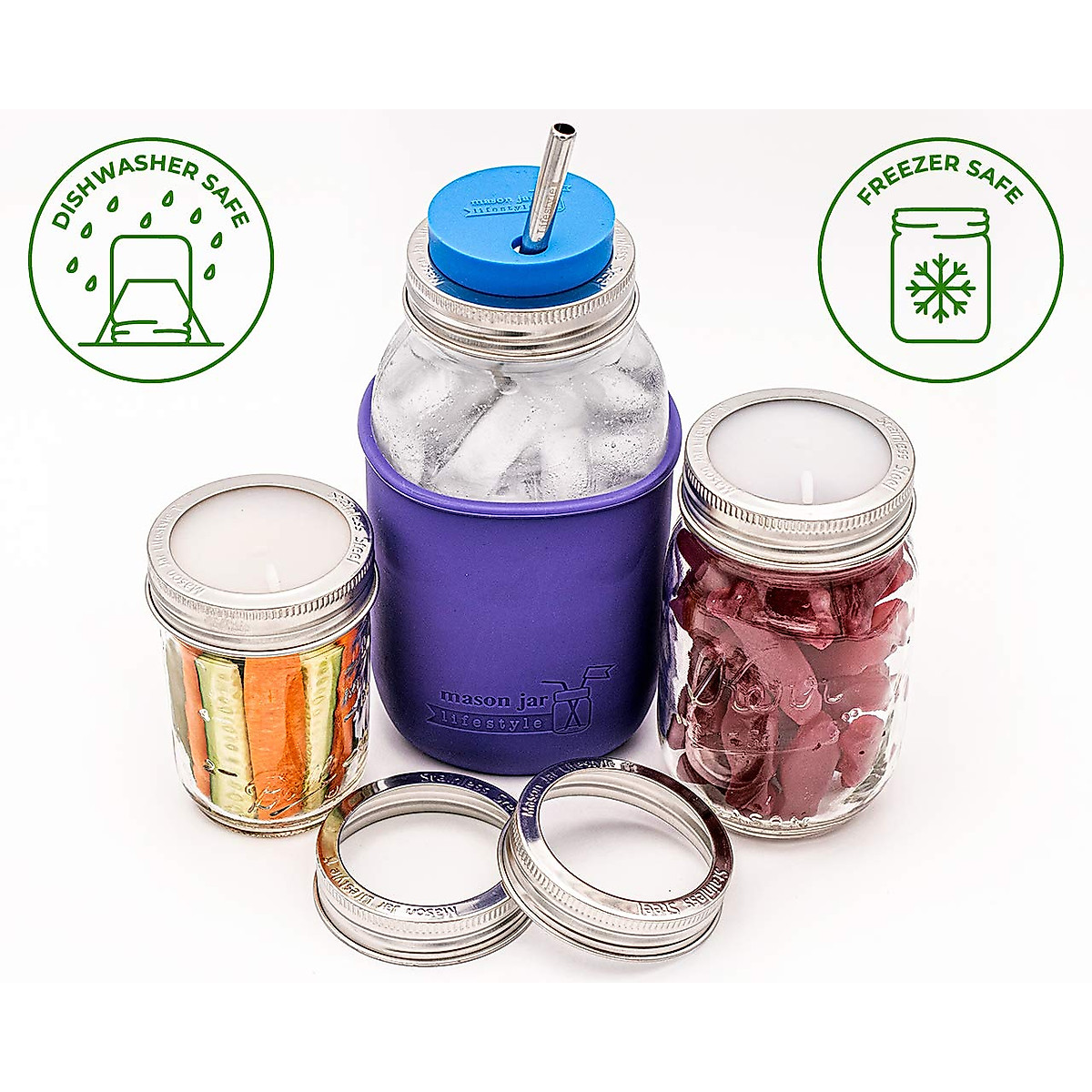 Stainless Steel Rust Proof Bands/Rings for Mason, Ball, Canning Jars (5 Pack, Regular Mouth)