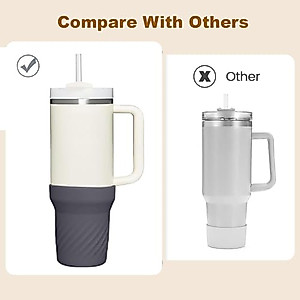 Silicone Boot for Stanley Cup 40 oz Quencher,Cup Bottom Protector Sleeve,Water Cup Accessories for Stanley Quencher H2.0 FlowState Tumbler 40oz/Stanley Adventure Quencher Tumbler (40OZ, Gray)