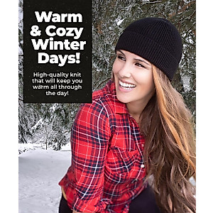 Cotton Cuffed Beanie - Men and Women - 100% Cotton - 10 Colors - Black
