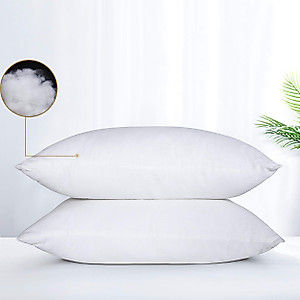 FLXXIE Toddler Cotton Down Alternative Toddler Pillows (13x18) and White Microfiber Soft Toddler Pillowcases (14x20)