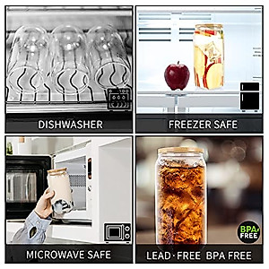 Beer Can Glass,6pack Drinking Cups With Straws and Lids, Can Shaped Glass Cups 16 oz, Cute Iced Coffee Cup Tumblers, Cold Drink Glassware, Unique Water, Tea, Cocktail Glass Set, Great Gift