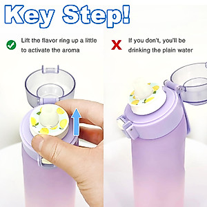 ECENUR 7 Flavor Pods for Air Water Bottle, Scent Rings Water Bottles Accessory, 0% Sugar 0% Calories Fruit Fragrance Pods for Daily Exercise Boost Drinking Water