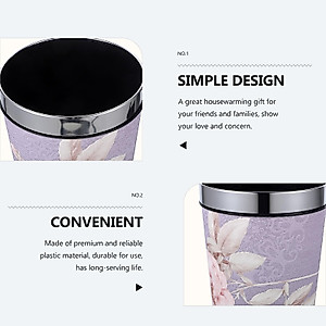 NUOBESTY Garbage Can Modern Waste Basket Plastic Trash Bin Purple Trash Can Recycling Round Trash Storage Can for Office Bathroom Kitchen Hotel Car Decor