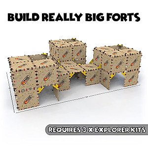 Make-A-Fort Explorer Kit - Build Really Big Forts for Kids - Endless Play for Ages 4 and Up - Build Incredible Forts, Mazes, Tunnels, and More - Durable, Reusable, and Made in USA