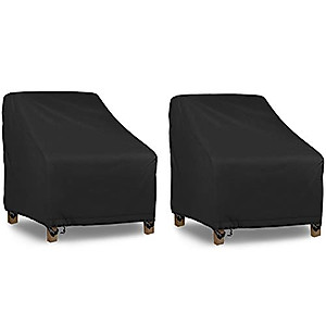 iCOVER Patio Chair Cover, 210D Lightweight Waterproof Cover For Deep Seat Armchair Lounge, Buckles Drawstring Design